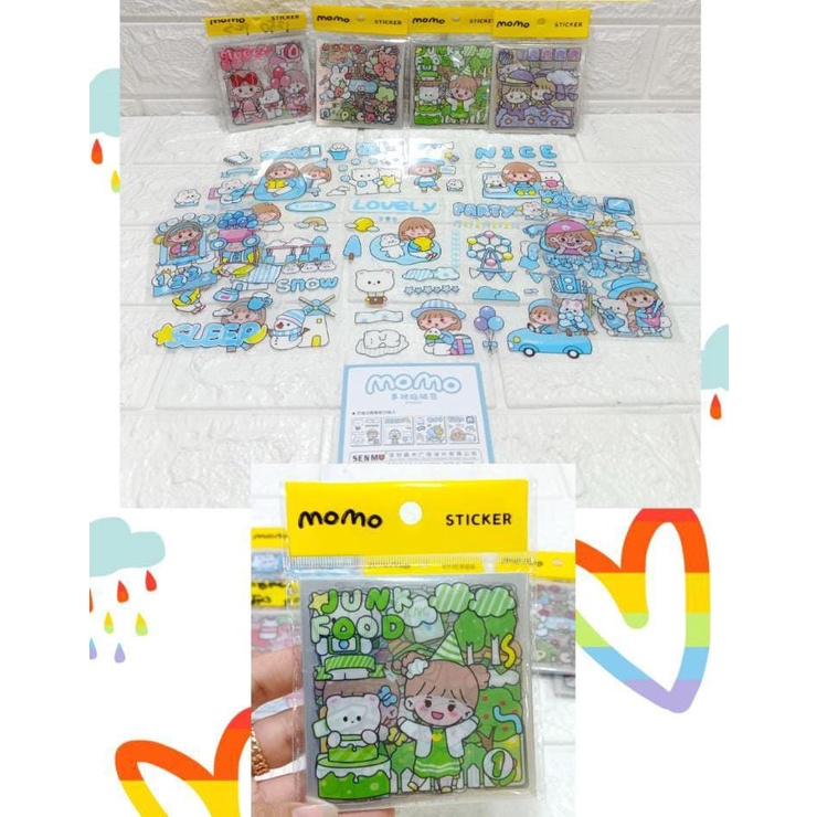 Jual TR 1 PACK ISI 20 LEMBAR STICKER WATERPROOF MOMO/STICKER BOTOL ...