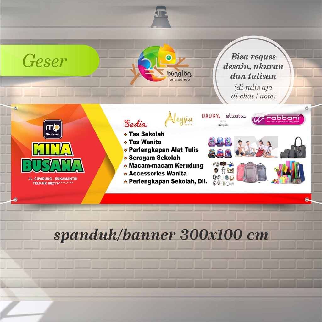 Jual Spanduk, Banner Toko Busana Baju, Tas, Sepatu, Dll. B | Shopee ...