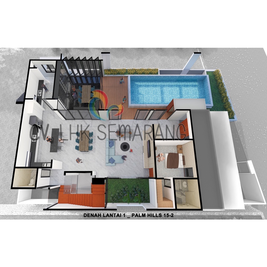 Jual Jasa Desain Denah Potongan 3Dimensi Render Dengan Autodesk Revit ...