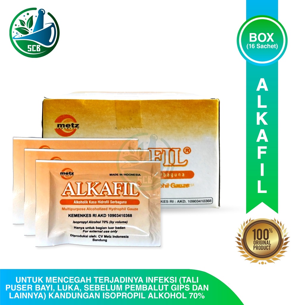 Jual Alkafil Kasa Alkohol Hidrofil Kasa Tali Pusar Bayi isi 16 pcs ...
