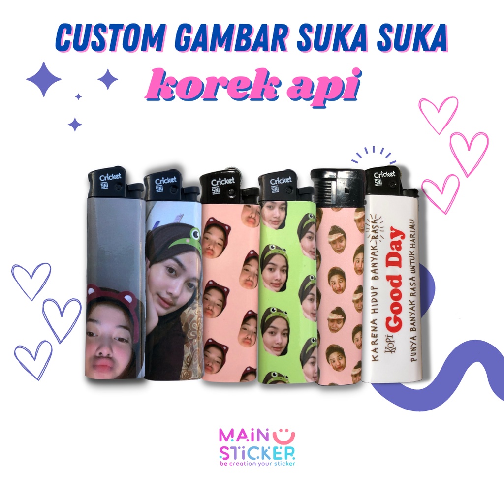 Jual CUSTOM GAMBAR - Korek Api Cricket Bara Lighter Pink Aesthetic ...
