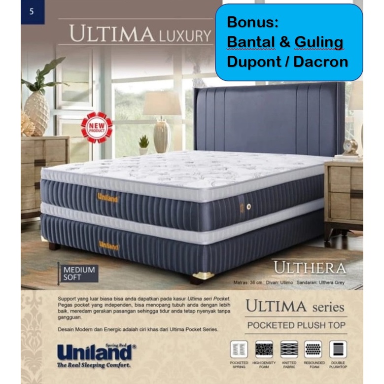 Jual Springbed set Uniland Ultima Pocket Double Plush Top ULTHERA ...