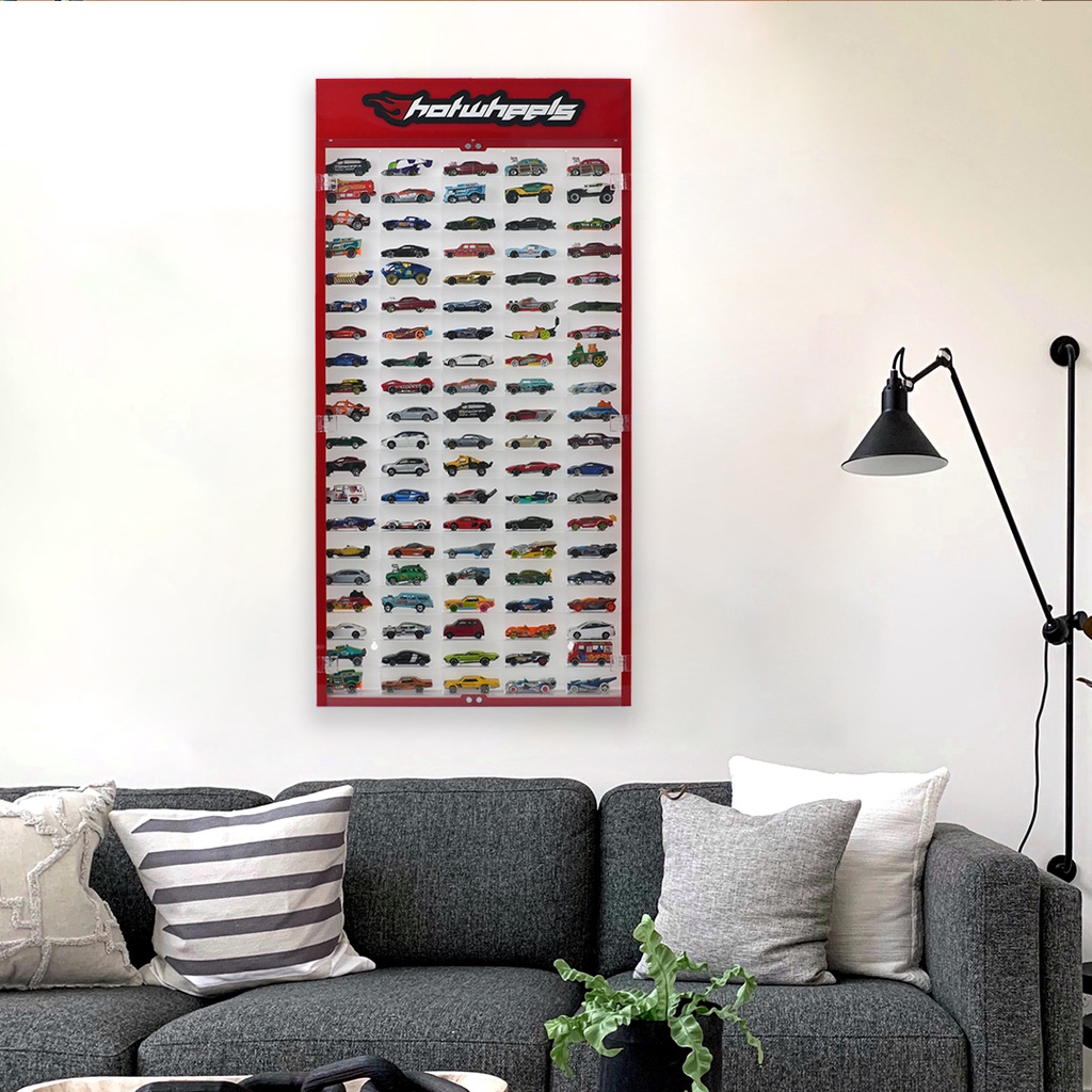 Jual Rak Hotwheels Akrilik Standard Portrait Isi 100 With Header ...