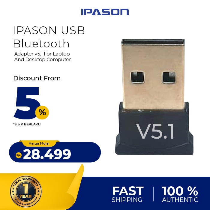 Jual IPASON USB Bluetooth Adapter v5.1 For Laptop And Desktop Computer | Shopee Indonesia