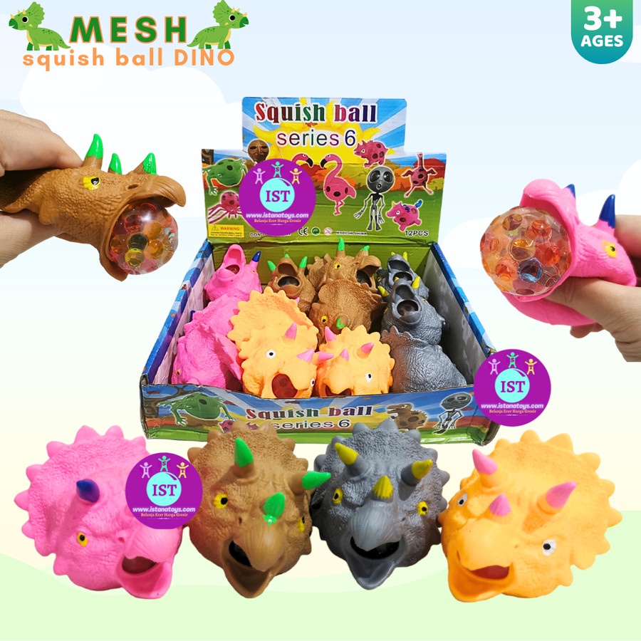 Jual Mainan Anak Mesh Squishy KEPALA DINO Anti Stress Pencet Dinosaurus ...