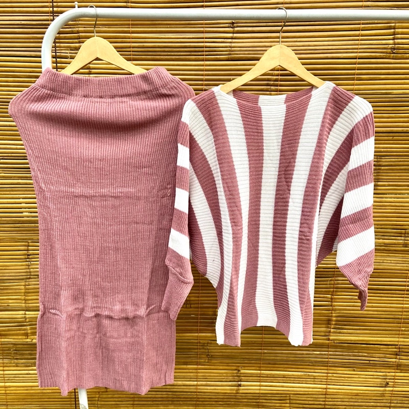 Jual One Set Rajut Setelan Rajut Baju Setelan Rajut Setalan Rajut Kelelawar Shopee Indonesia