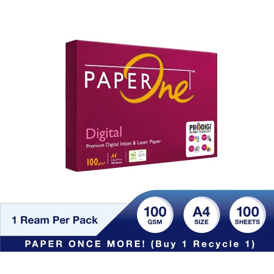 Jual Kertas HVS Putih A4 100 gr Paper One (Isi 100 Lbr) | Shopee Indonesia