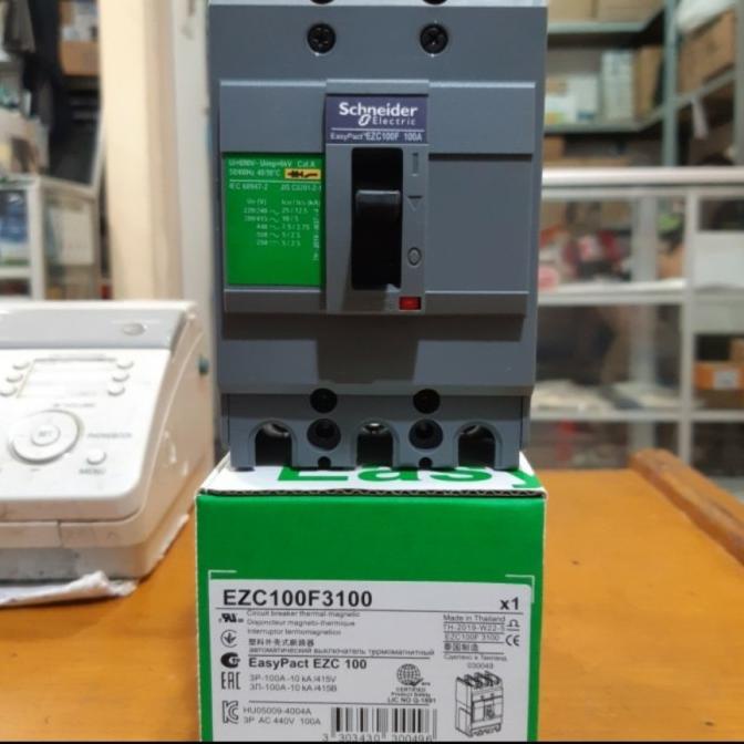 Jual MCCB Breaker Schneider Elektrik EZC100F 3P 100A 80A 75A 60A 50A 3phase | Shopee Indonesia