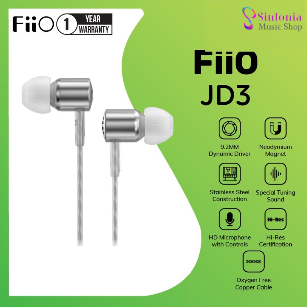 Jual FiiO JD3 9.2MM Dynamic Driver Hi-Res In Ear Earphone | Shopee ...
