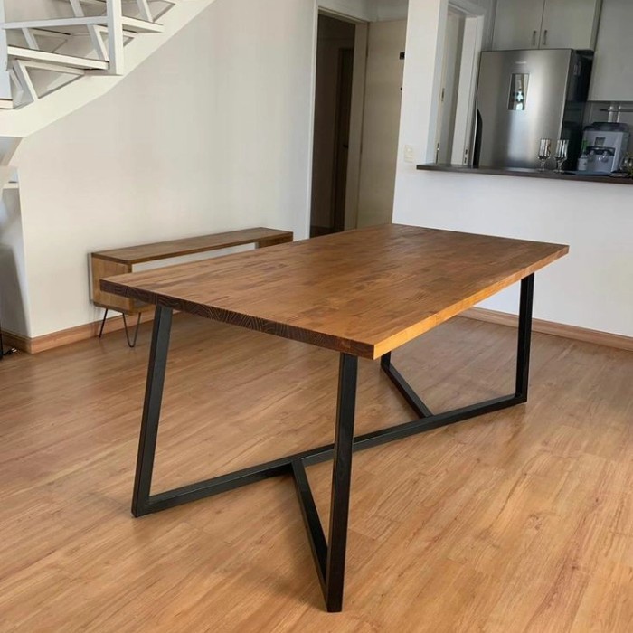 Jual RAY Meja Makan Minimalis HPL Rangka Besi Elegan - Dining Table ...