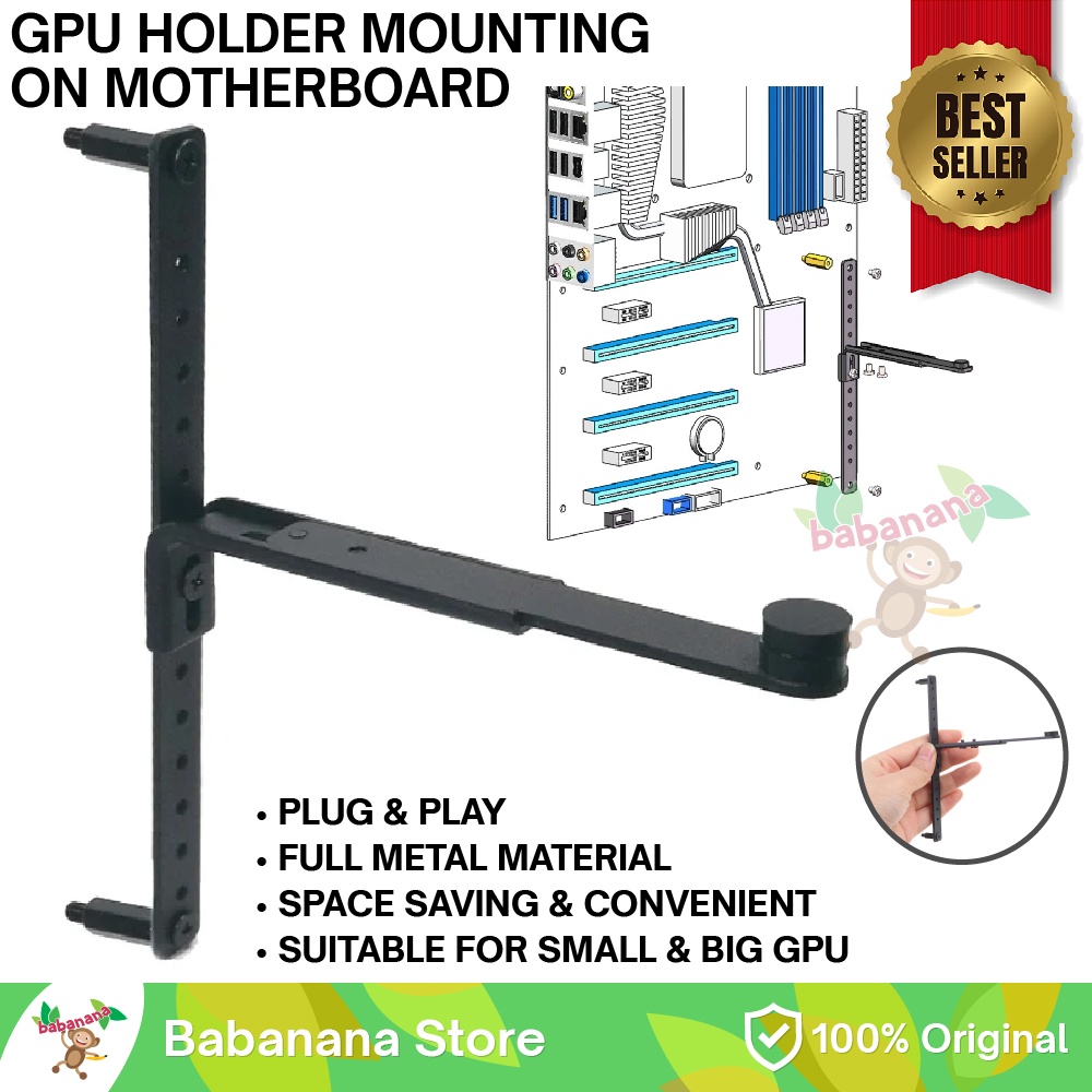 Jual GPU STAND HOLDER PENAHAN VGA GRAPHIC CARD BRACKET SUPPORT HITAM ...