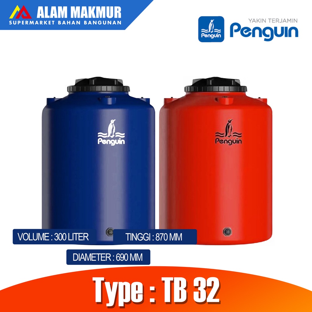 Jual Toren air penguin TB 32 (300L) / tangki air anti lumut dan anti ...