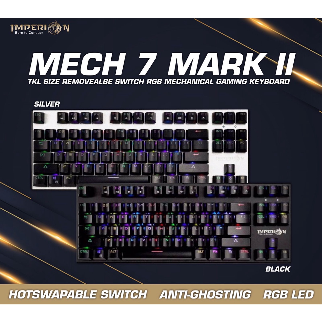 Jual IMPERION MECH 7 MARK II TKL REMOVEABLE RGB MECHANICAL GAMING ...