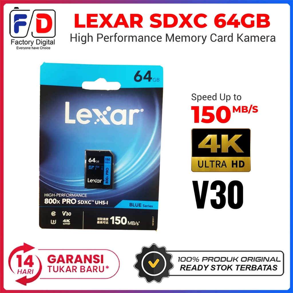 Jual Memory Lexar SDXC 64GB 633X Professional UHS-I Memory Card ...