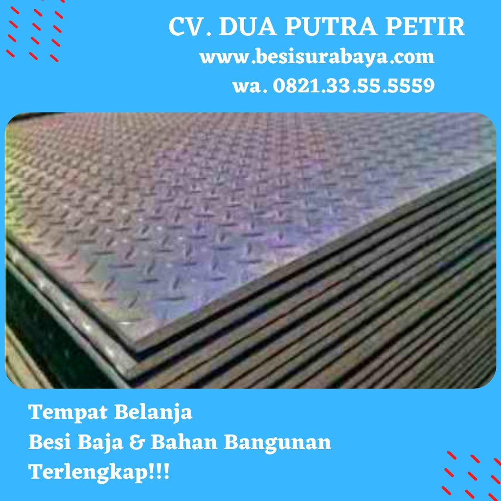 Jual Besi Bordes Plat Bordes 2.3mm x 4ft x 8ft | Shopee Indonesia
