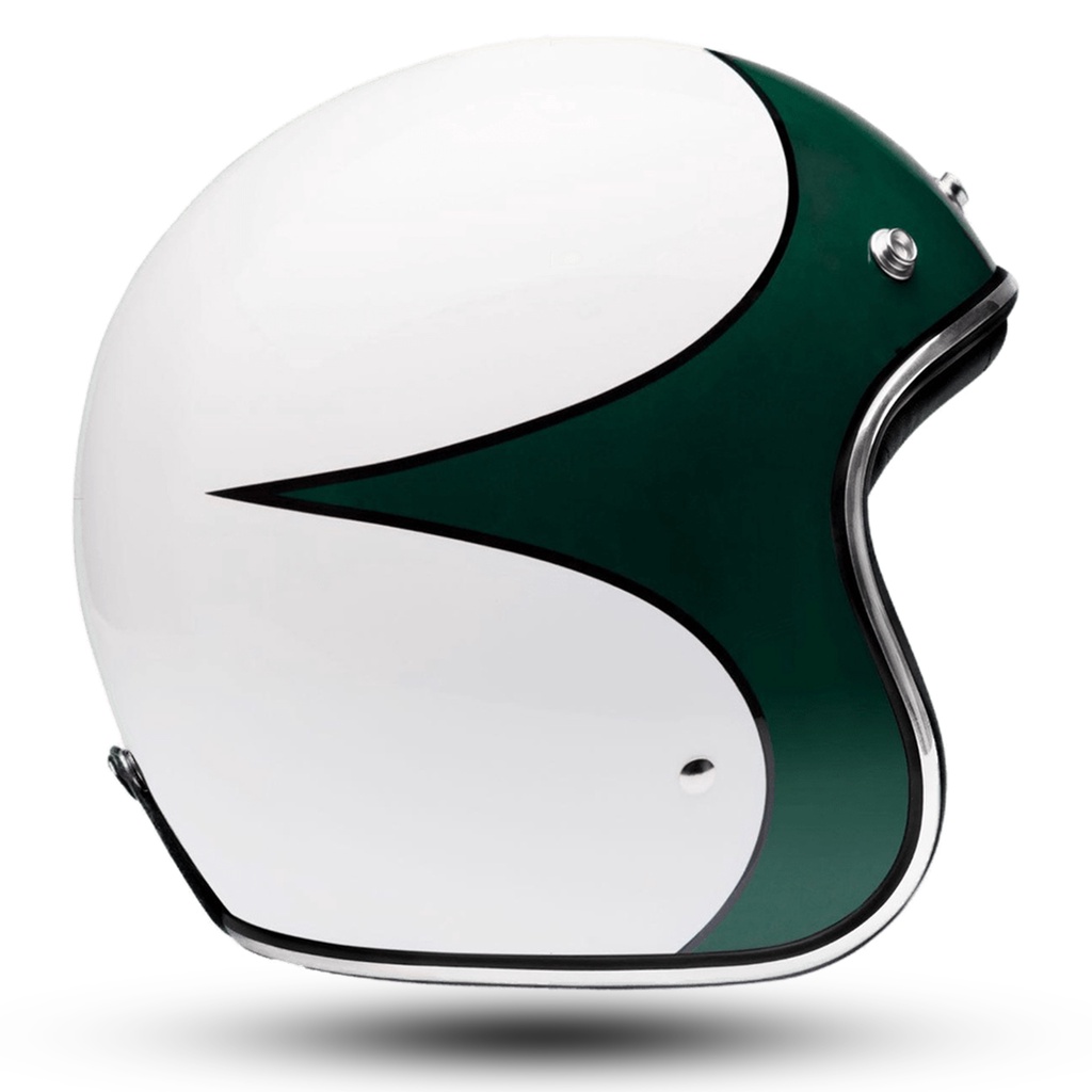 Jual Helm Bogo Retro KBS / Emerlad White Lis Chrome / Helm PREMIUM ...