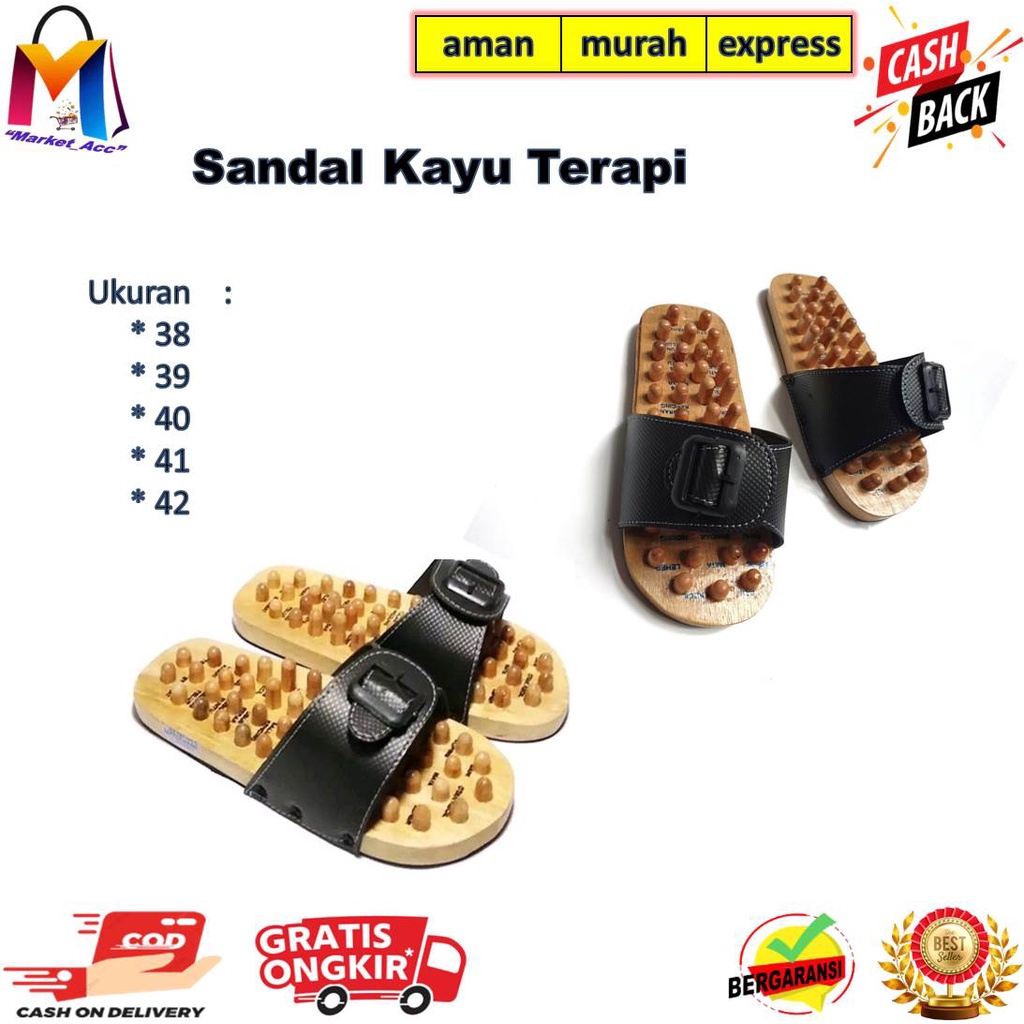 Jual Sandal Kesehatan/ Sandal Rematik Kayu/ Sandal Refleksi Pijat Kaki ...