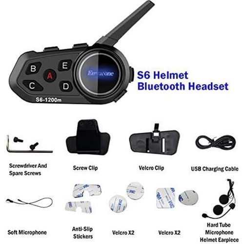 Jual INTERCOM S6 Intercom Helm For 6 Rider Helmet Bluetooth helm ...