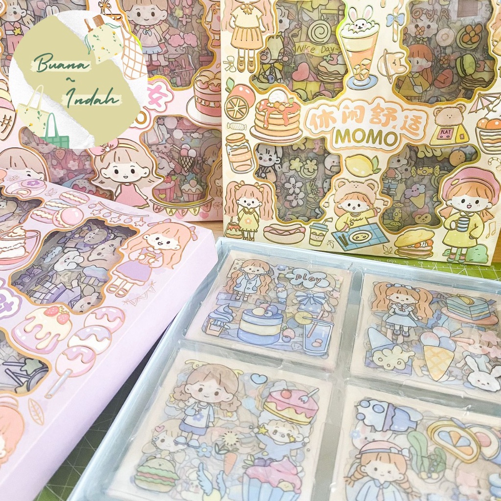 Jual Sticker isi 100 pcs MOMO Paket Stiker untuk Journalling Jurnal ...