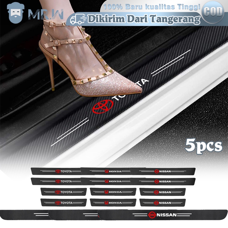 Jual 3D Stiker Pelindung Pintu Mobil 5pcs Carbon Fiber Sticker Sill ...