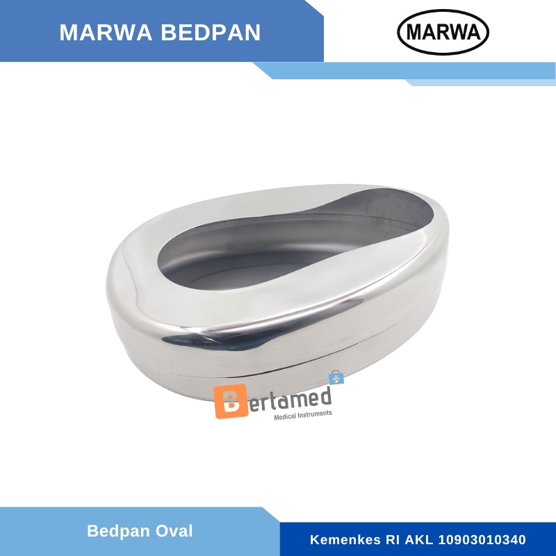 Jual MARWA Bed Pan Oval Perfection Stainless Steel / Pispot BAB Oval ...