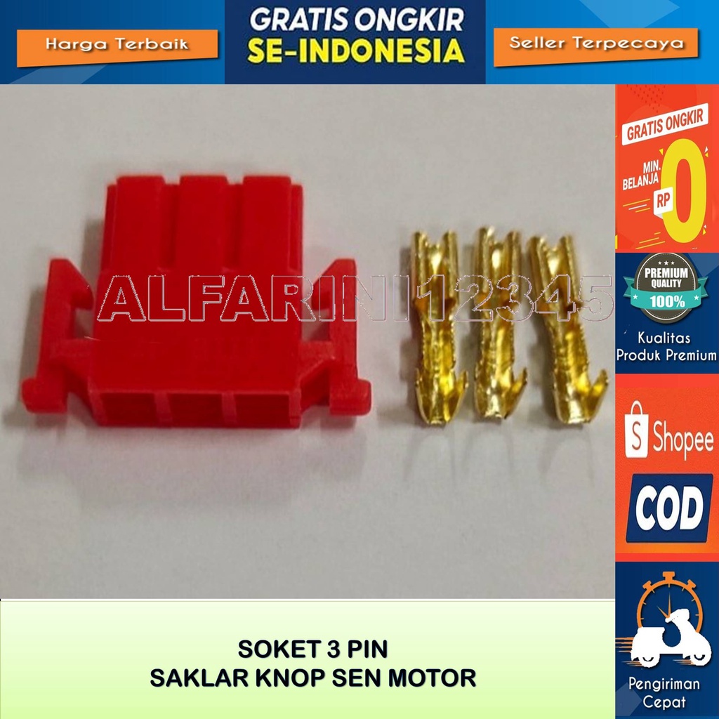 Jual SOKET SOCKET KONEKTOR 3 PIN SEIN SEN MOTOR - SOKET 3 PIN SAKLAR ...