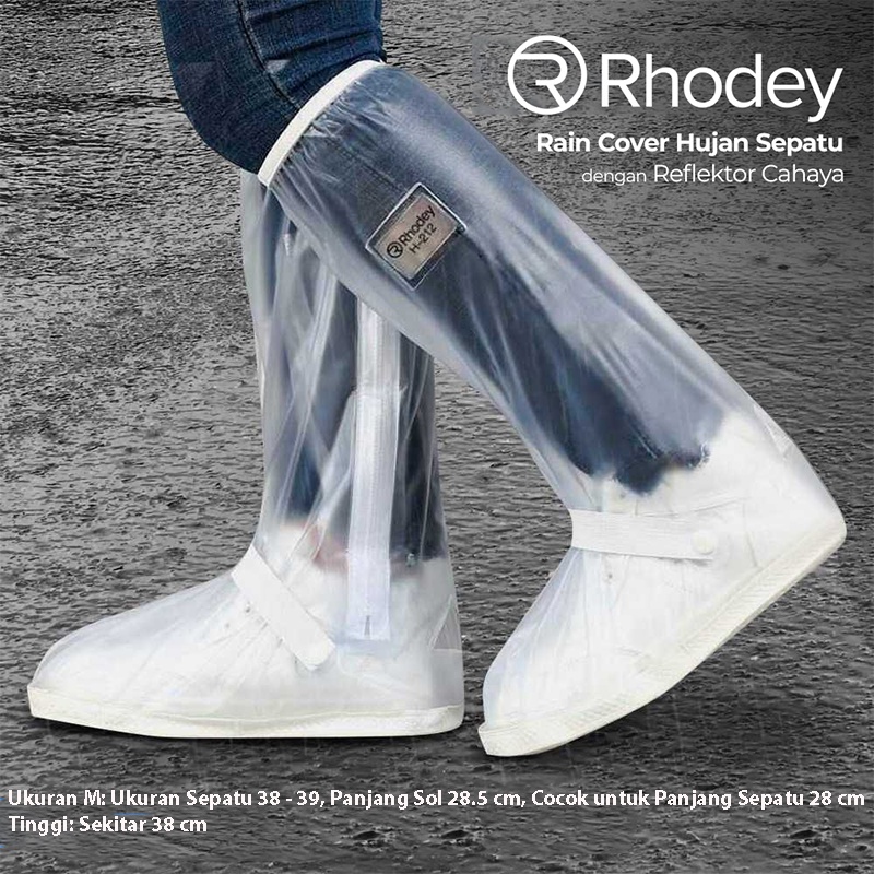 Jual Rhodey Rain Cover Hujan Sepatu dengan Reflektor Cahaya Size S M L ...