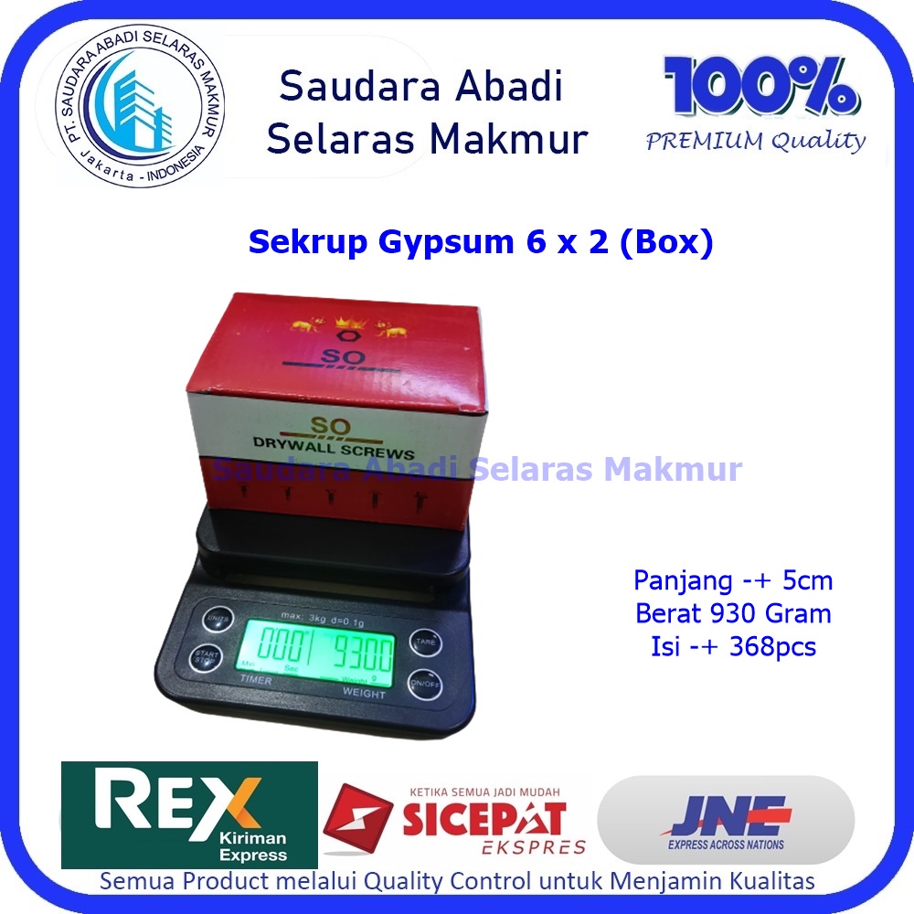 Jual Sekrup Gypsum / Skrup Gypsum 6x2 SO (1 Box) | Shopee Indonesia
