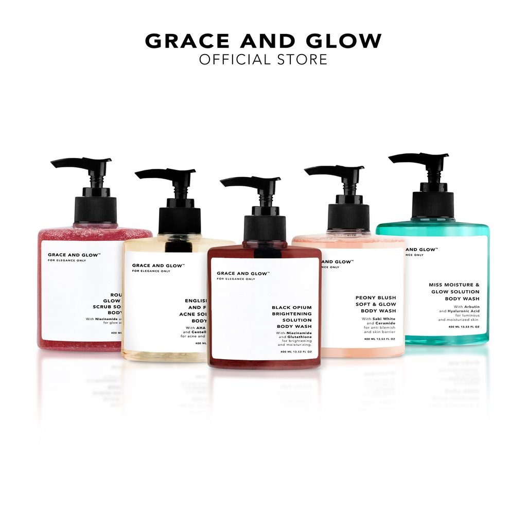 Jual Bundle All Varian Grace and Glow Body wash Black Opium Brightening ...