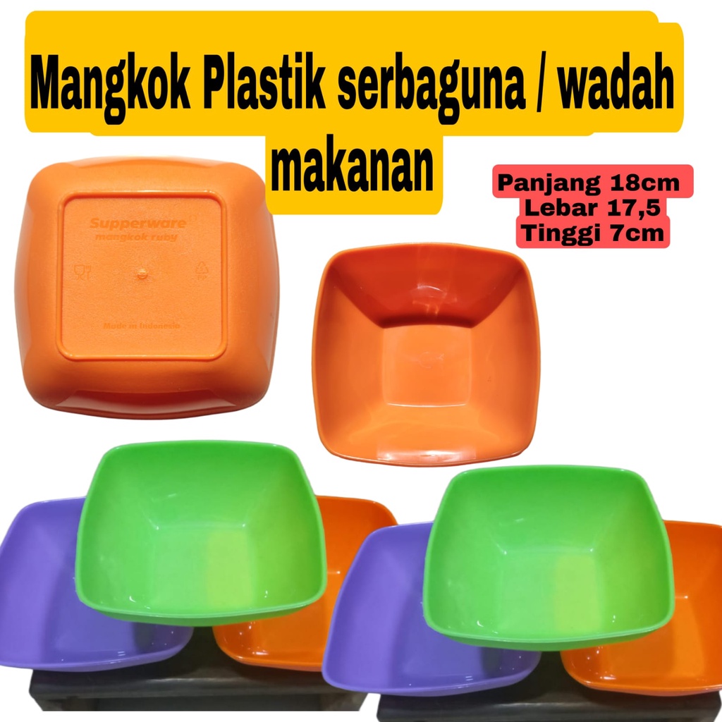 Jual Mangkok kotak plastik Ukuran Jumbo / Mangkok Palstik Ruby serbaguna merk SUPPERWARE tebal ...