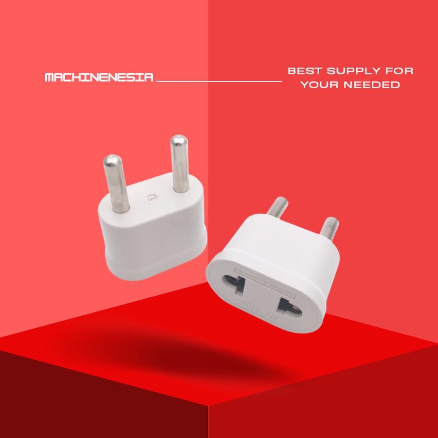 Jual STEKER TRAVEL ADAPTER US TO EU PLUG 2 KAKI / ADAPTOR COLOKAN 2 ...