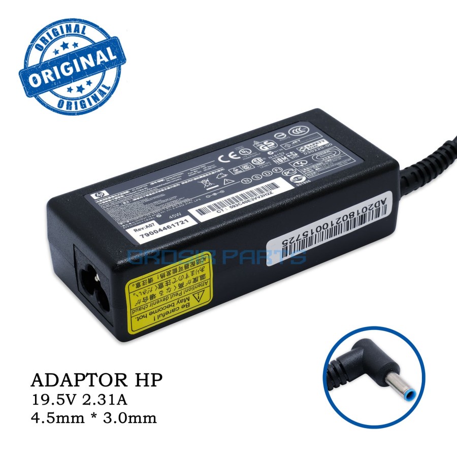 Jual Adaptor/Charger Laptop HP 19.5V - 2.31A (PIN Blue) ORIGINAL | Shopee Indonesia