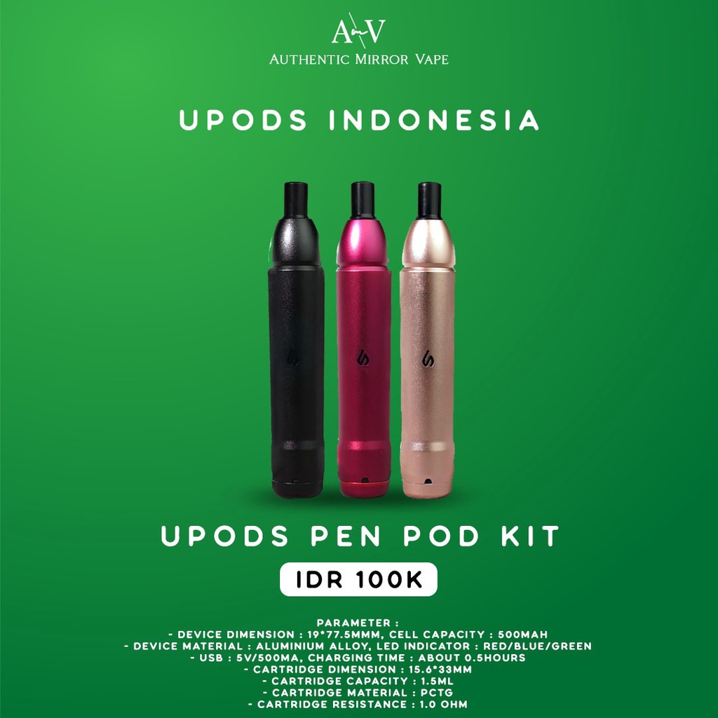Jual Upods PEN V1.5 Pod Kit 100% Authentic by Upods / Upen Upods Pen v1 ...