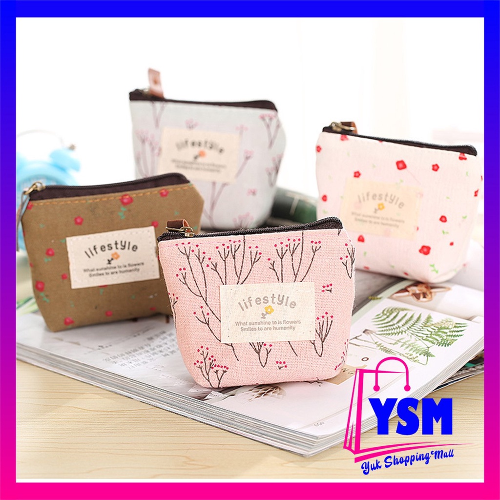Jual YSM Pouch Dompet Koin Resleting Live Style Kanvas Dompet Serbaguna ...
