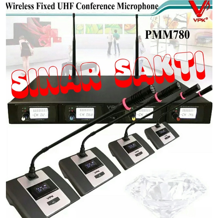 Jual Mic Wireless Conference/Podium Vpk Pmm 780 ( 4Bh Mic Meja ) | Shopee Indonesia