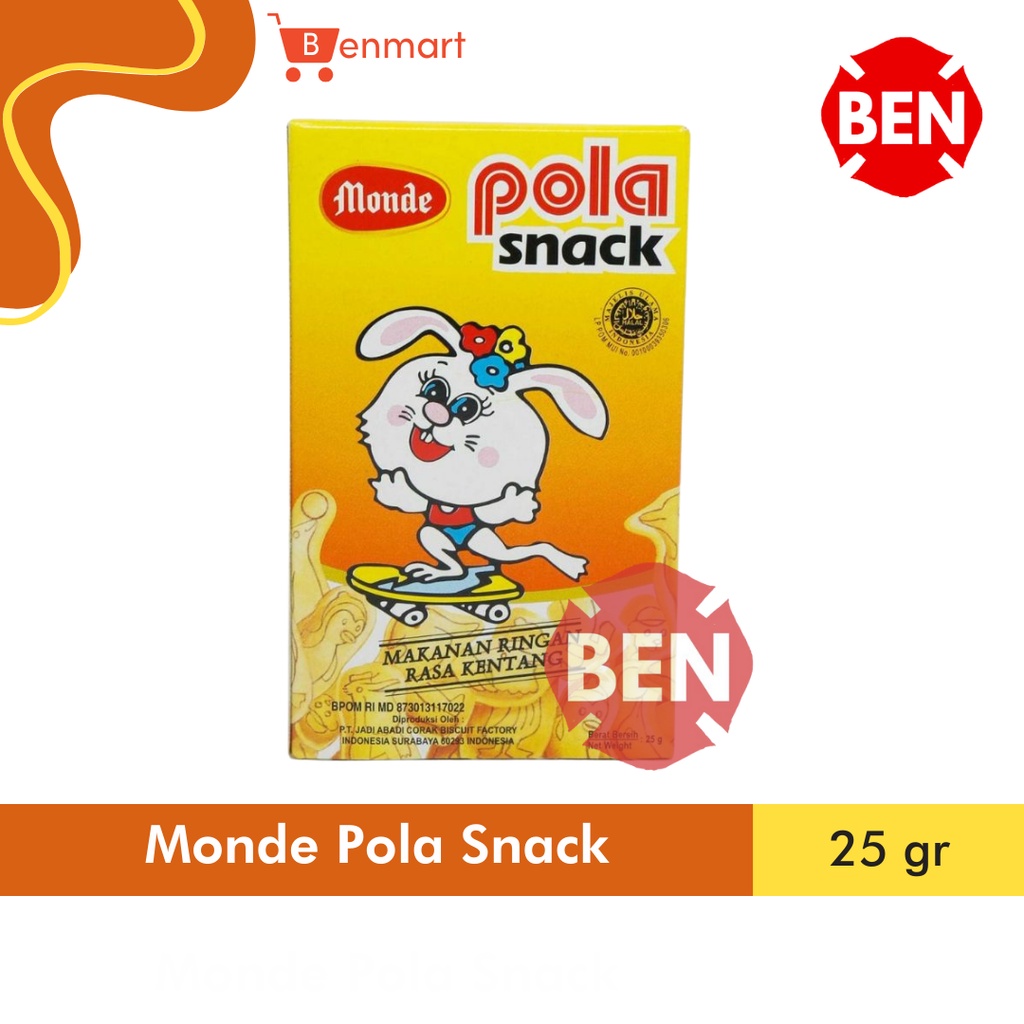 Jual Monde Pola Snack 25g 25gr 25 g gr gram Biskuit Chiki Kentang ...