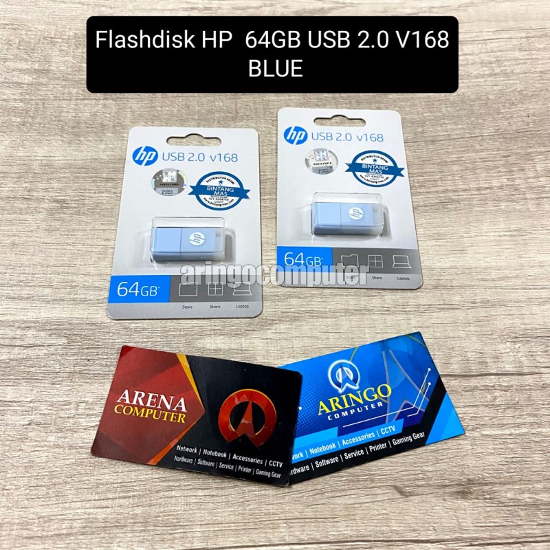 Jual Flashdisk HP 64GB USB 2.0 V168 BLUE | Shopee Indonesia