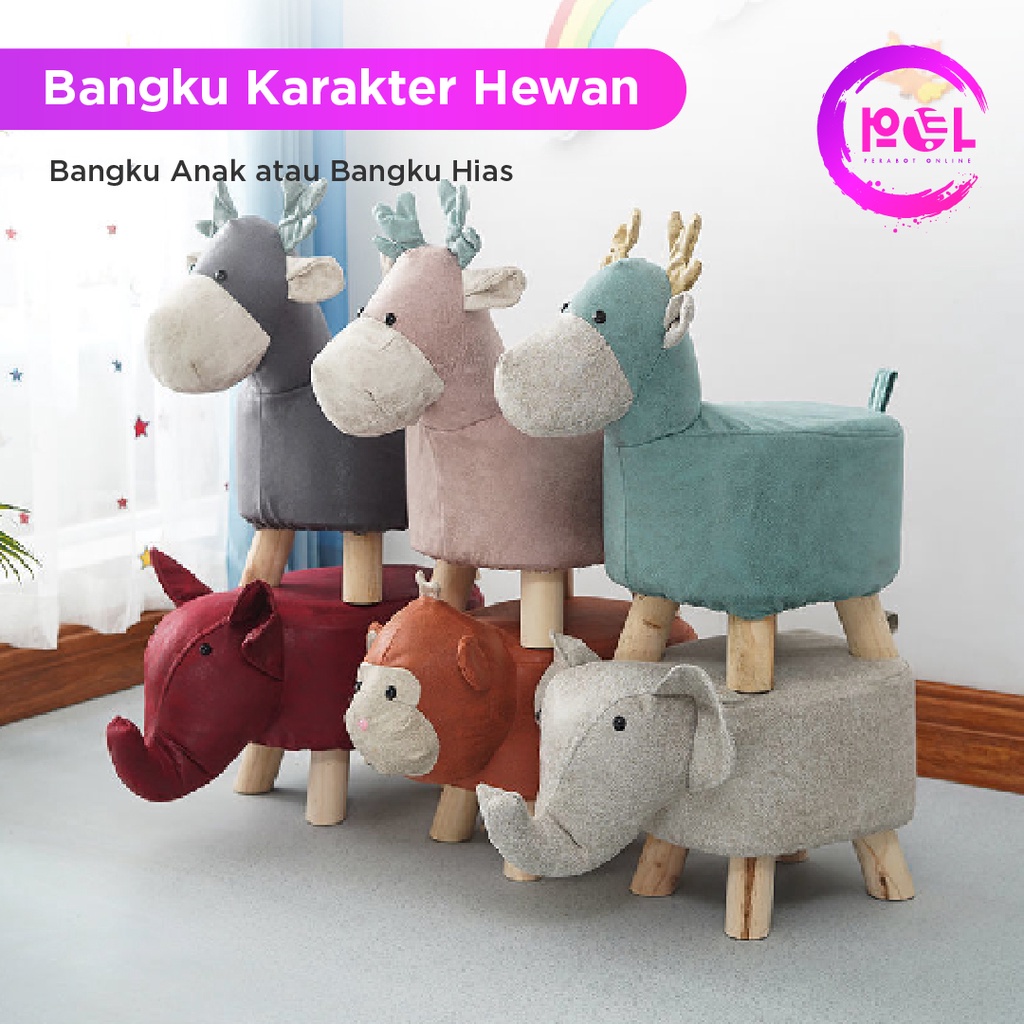 Jual [POL] COD Kursi Kecil Motif Hewan | Kursi Anak | Bangku Hias ...