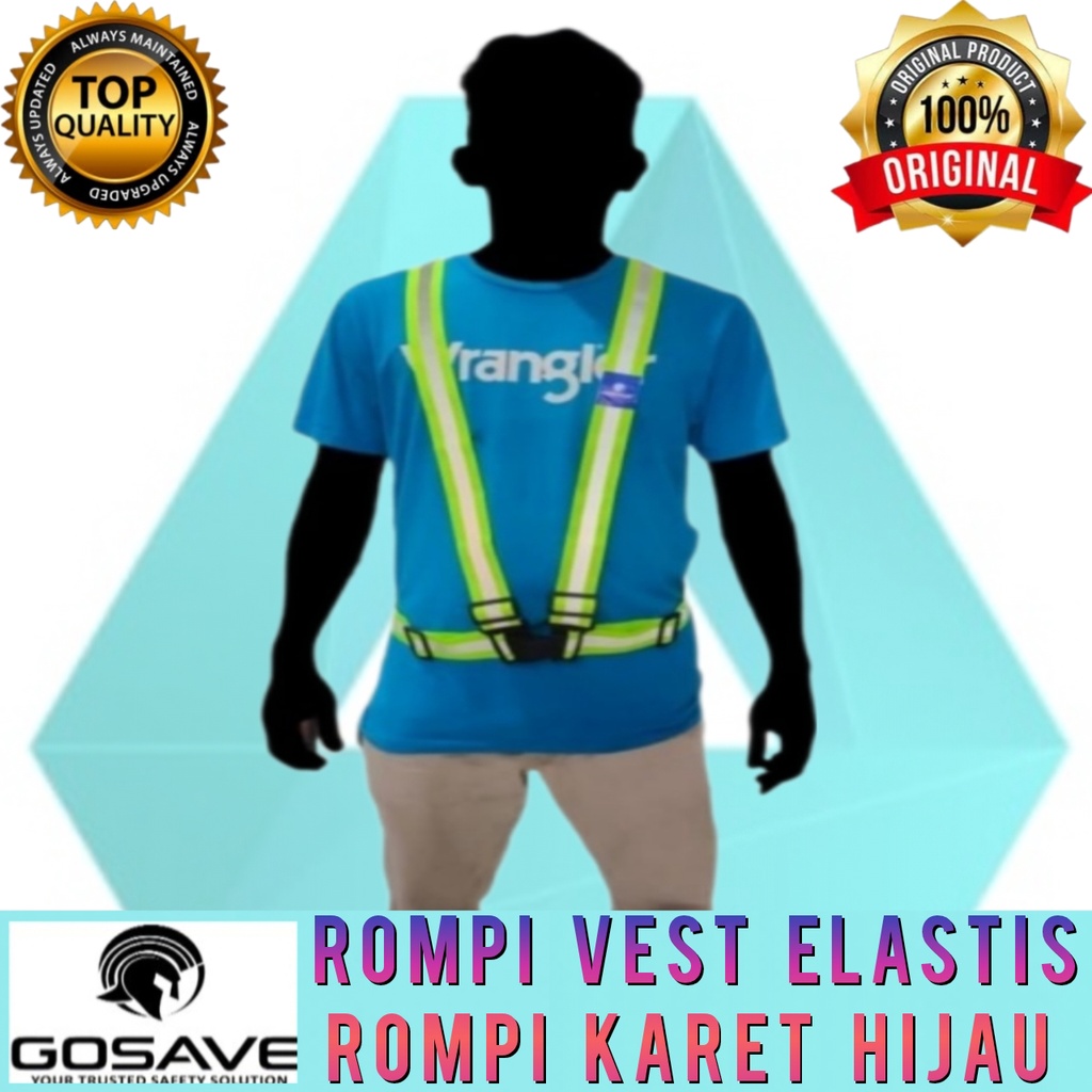 Jual Rompi V Karet Enjoy Safety Rompi Proyek Reflective Vest V - Hijau ...