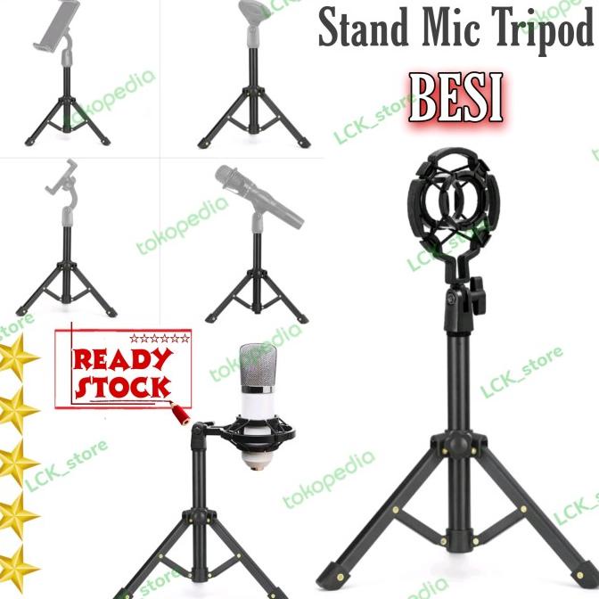 Jual Stand Mic Tripod Besi - Stand Mic Condenser With Shock Mount ...