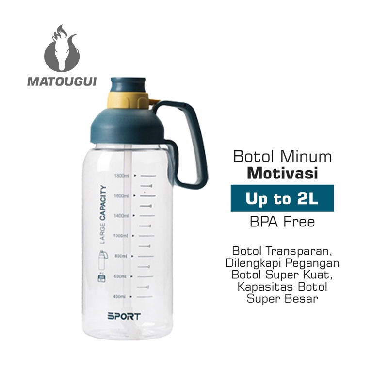 Jual MATOUGUI - Botol Minum Viral 2L Food Grade Bottle BPA Free S36325 ...