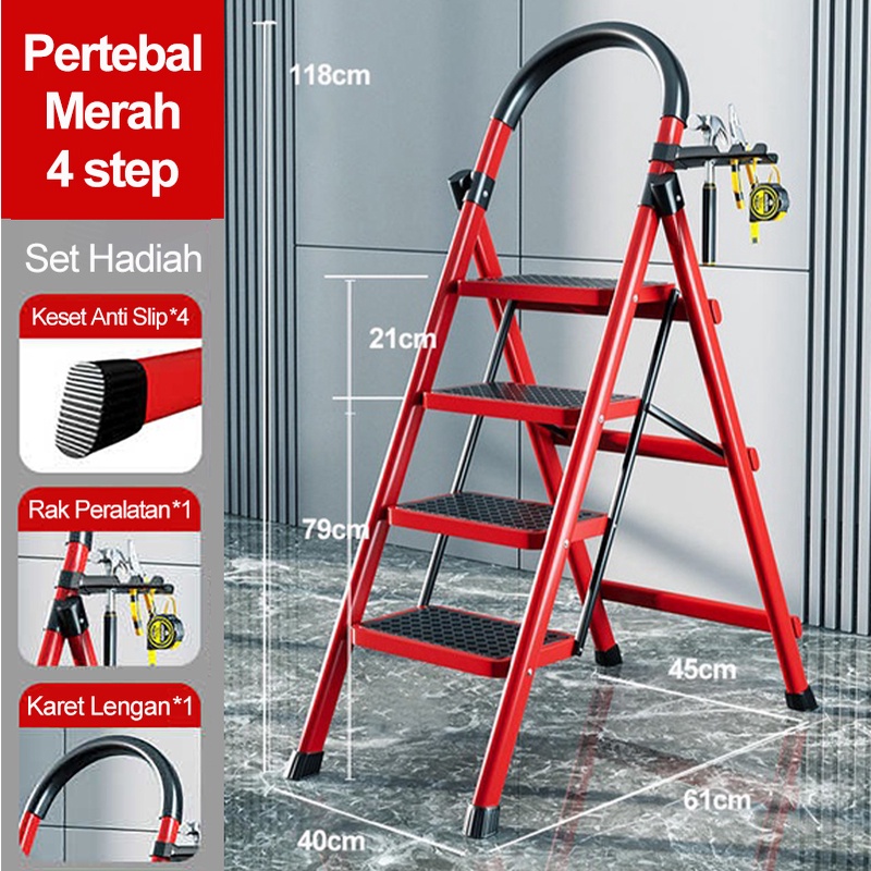 Jual Tangga Rumah Lipat Tangga Besi 3/4/5/6 Step Household Steel Ladder ...