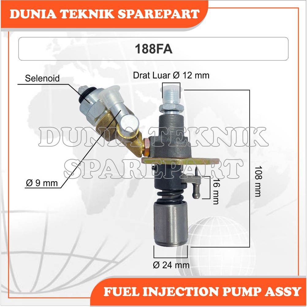 Jual 188FA FIP / FUEL INJECTION PUMP ASSY SELENOID / BOSCH PUMP ...