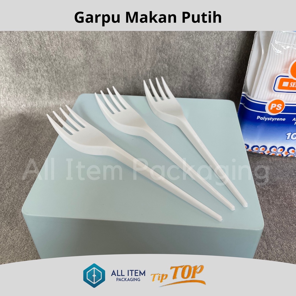 Jual Garpu Makan TIPTOP Putih Susu / Garpu Makan Plastik / Fork @100 Pcs | Shopee Indonesia