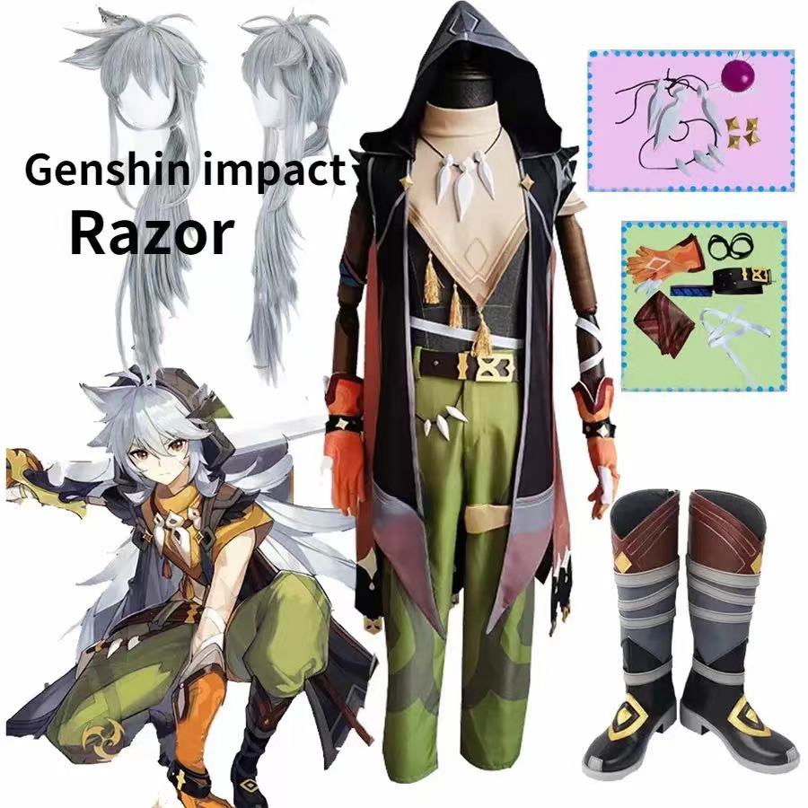 Jual Anime Game Genshin Impact Razor Genshin Cosplay Costume Shoes ...