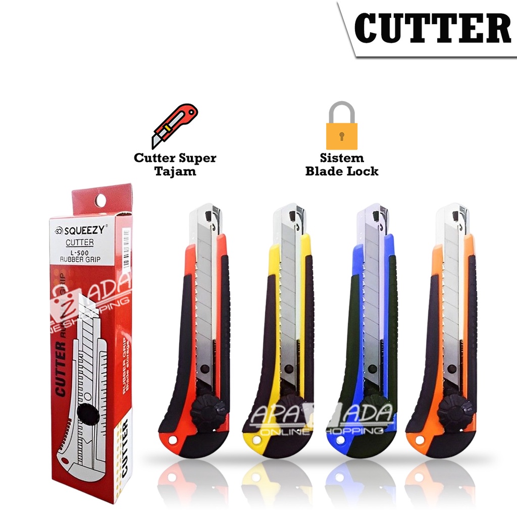Jual Apazada - Cutter Besar Rubber Grip L-500 / Pemotong Kertas Kardus ...