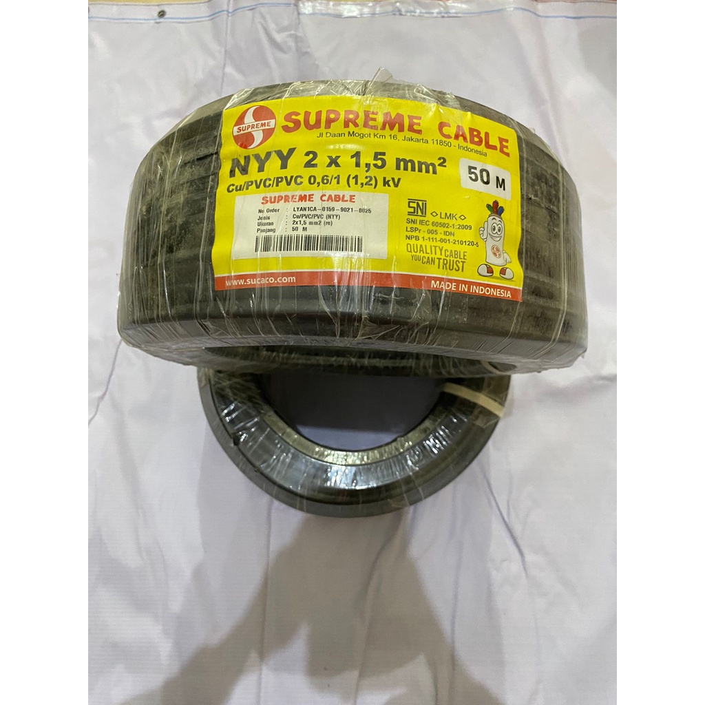 Jual KABEL SUPREME NYY 2x1,5 @50m DAN NYY 2x1,5 @100m | Shopee Indonesia