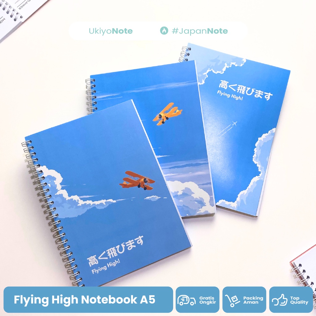 Jual NOTEBOOK A5 SOFTCOVER JILID SPIRAL FLYING HIGH SERIES | Shopee ...