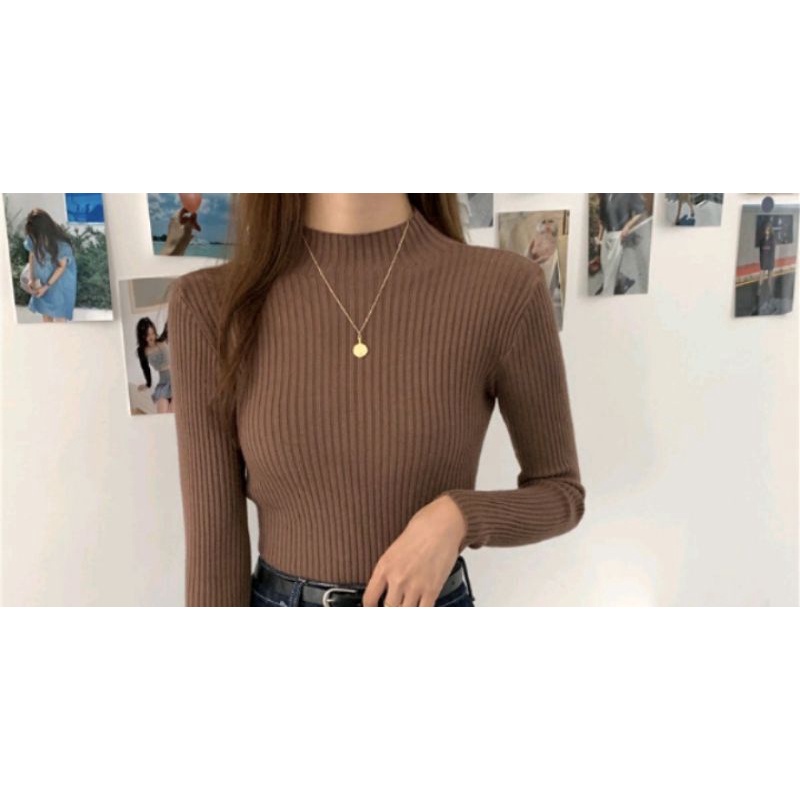 Jual inner rajut aisha hijab baju daleman turtleneck knit manset DAYSIY ...