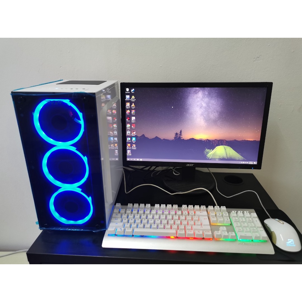 Jual PC Gaming Rakitan Ful set pc cpu gaming rakitan fullset Core i5 ram 8GB ssd nvme 128gb hdd ...